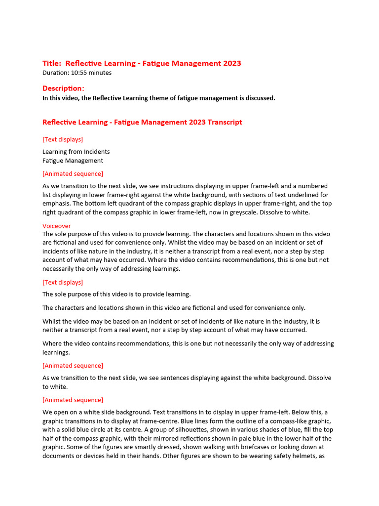 English Accessibility Script Reflective Learning Fatigue Management ...