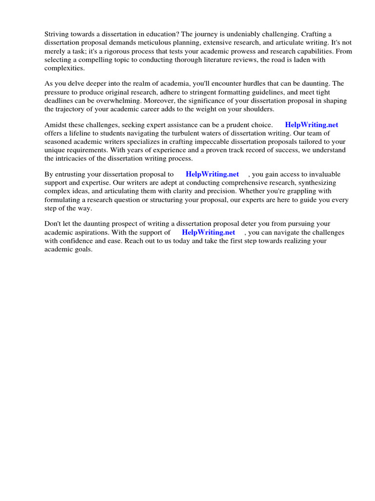 Dissertation Proposal Samples in Education | PDF | Thesis | Marketing