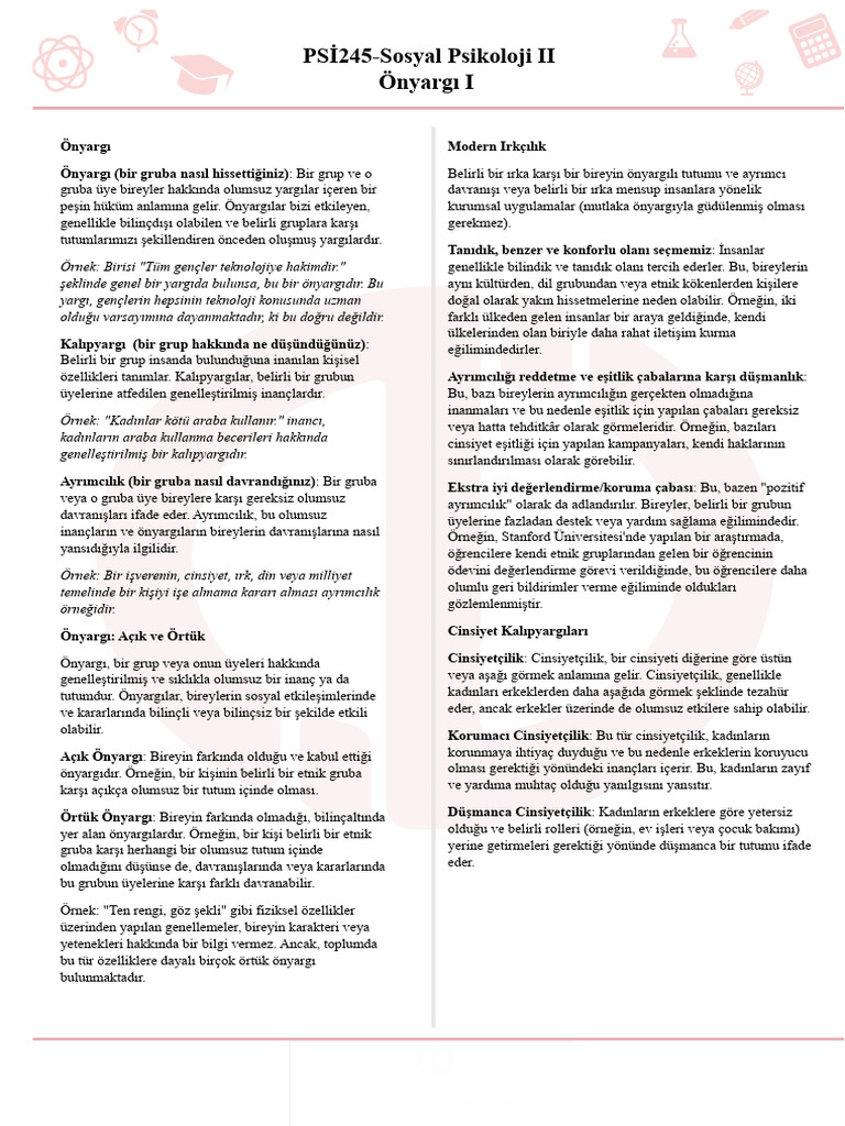 PSİ245 Vize Notları | PDF