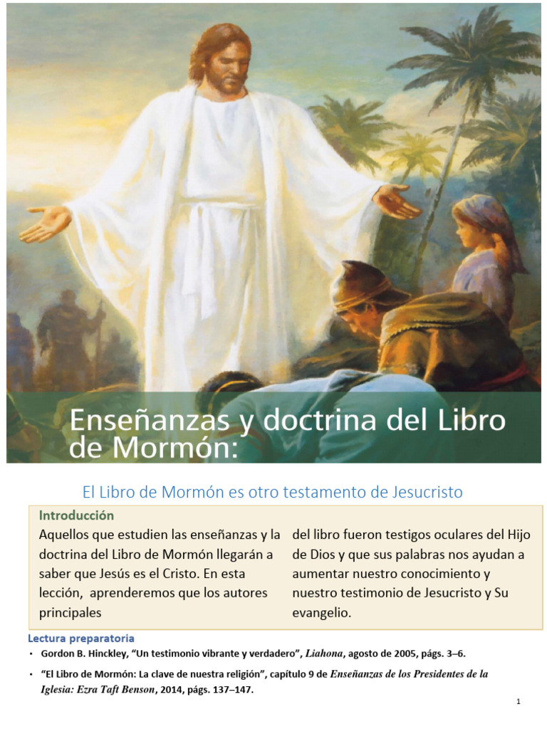 Testimonio de Jesucristo en el Libro de Mormón | PDF | Libro de Mormón ...