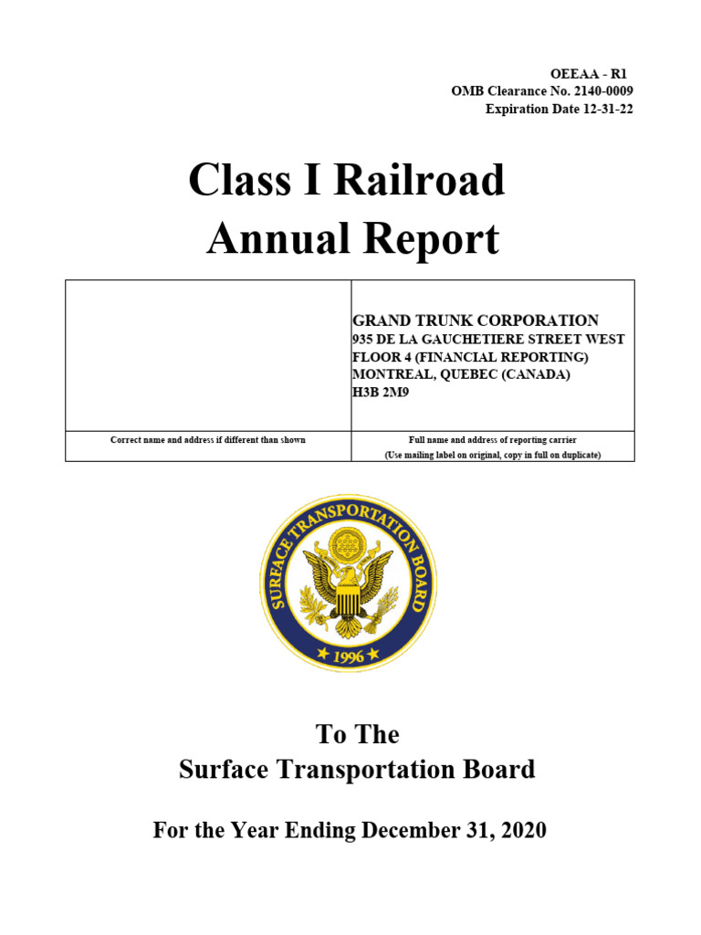 Grand Trunk Corp Annual Report 2020 | PDF | Interstate Commerce ...