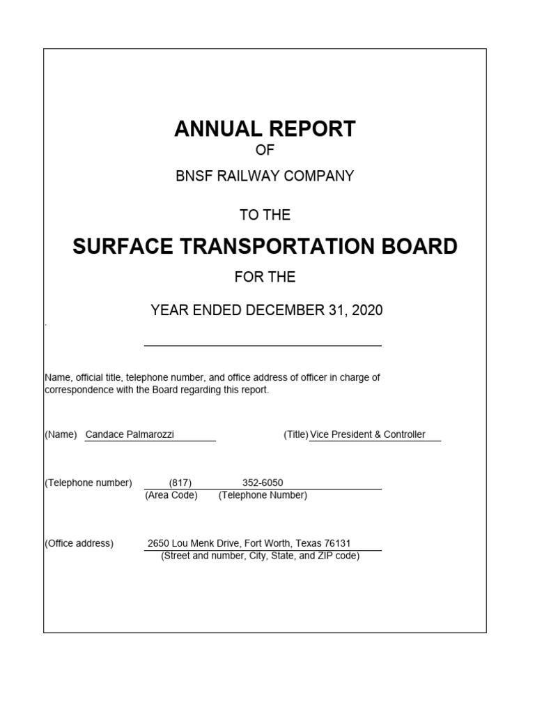 R1 BNSF 2020 | PDF | Pension | Stocks