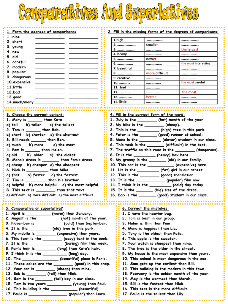 Comparatives and Superlatives | PDF