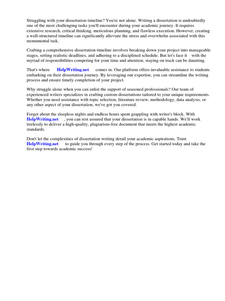 Dissertation Timeline Templates | PDF | Thesis | Essays