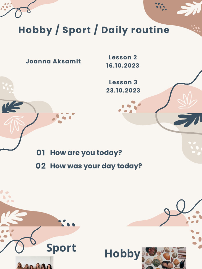 Daily Routines and Hobbies Guide | PDF