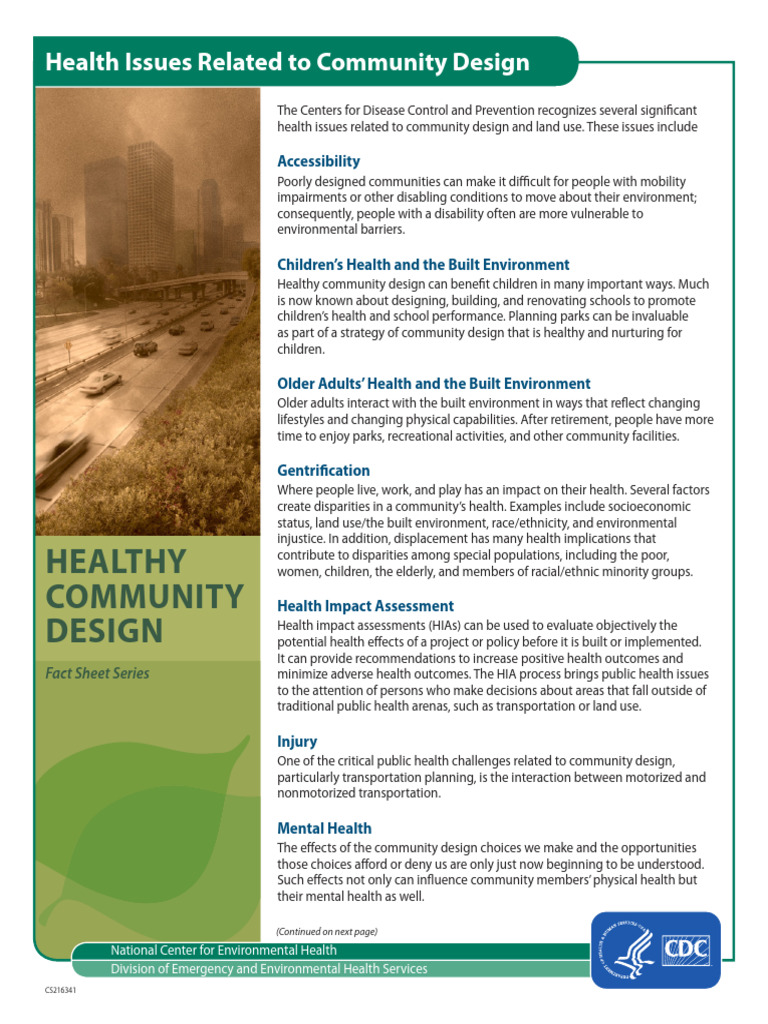 Health Issues Related To Community Design Factsheet Final | PDF | Air ...