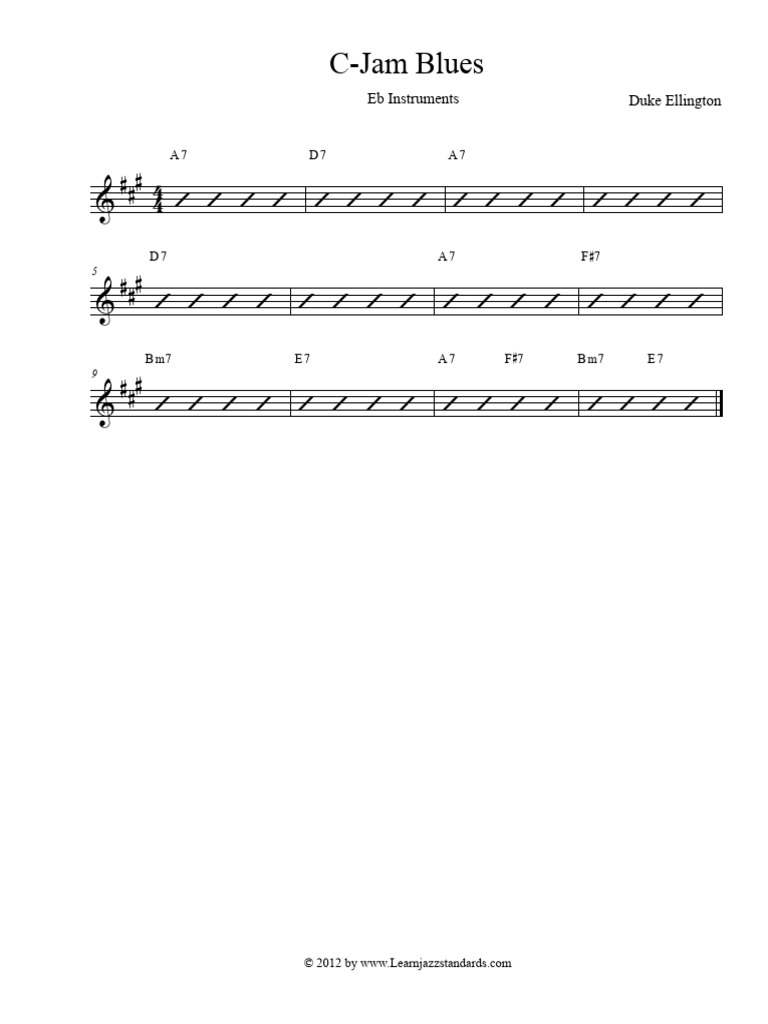 C Jam Blues Eb Instruments | PDF