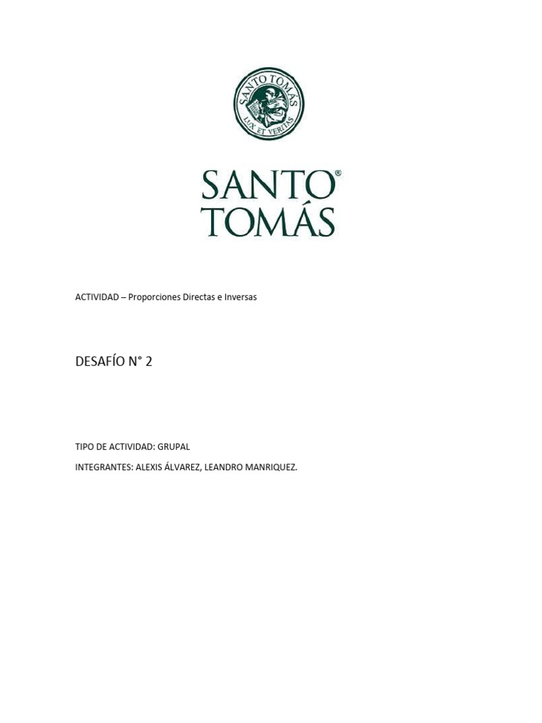 ACTIVIDAD MATE Desafio 2 | PDF