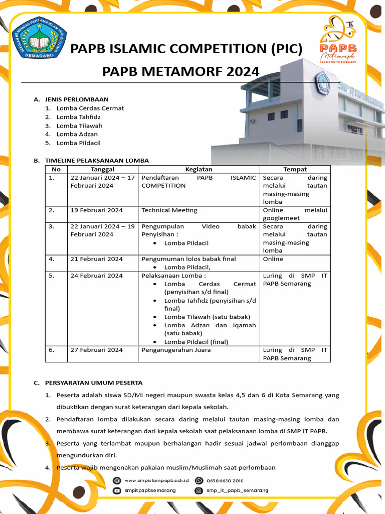 Panduan Lomba PAPB Metamorf 2024 | PDF