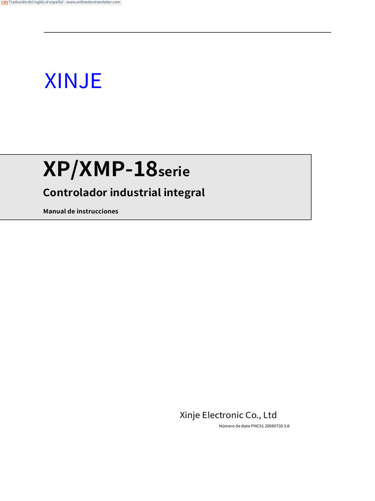 Manual de Controlador XP/XMP en Español | PDF | Relé | Red eléctrica