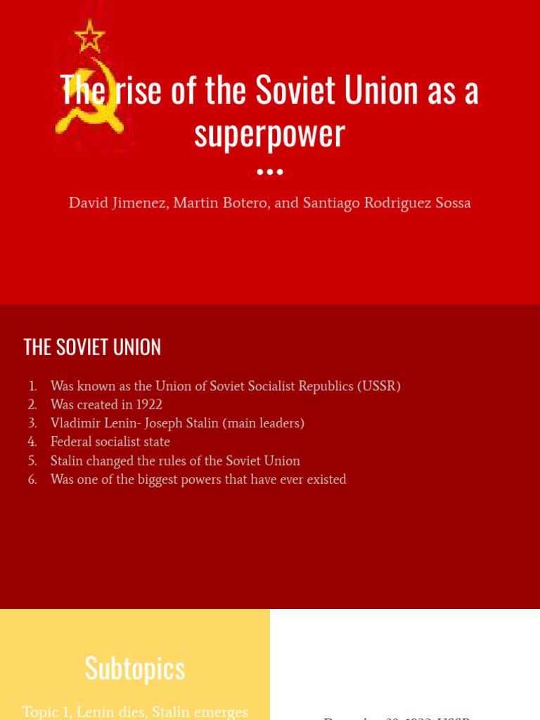 The Rise of The Soviet Union As A Superpower | PDF | Soviet Union ...