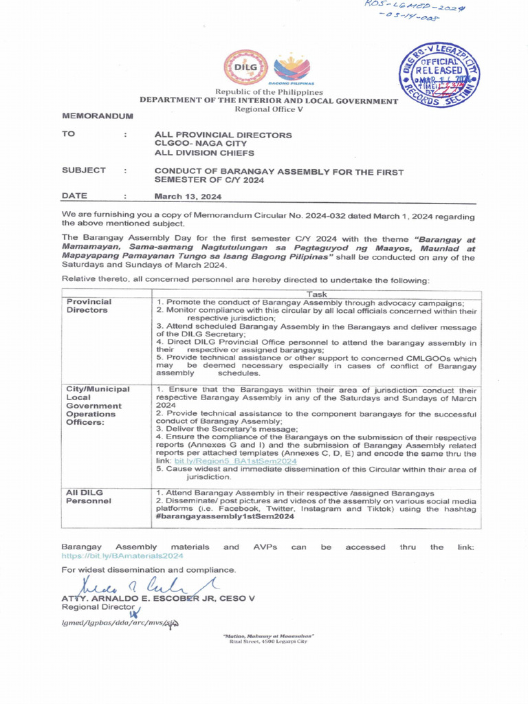 CONDUCT-OF-BARANGAY-ASSEMBLY-FOR-THE-FIRST-SEMESTER-OF-CY-2024 | PDF CONDUCT-OF-BARANGAY-ASSEMBLY-FOR-THE-FIRST-SEMESTER-OF-CY-2024 | PDF