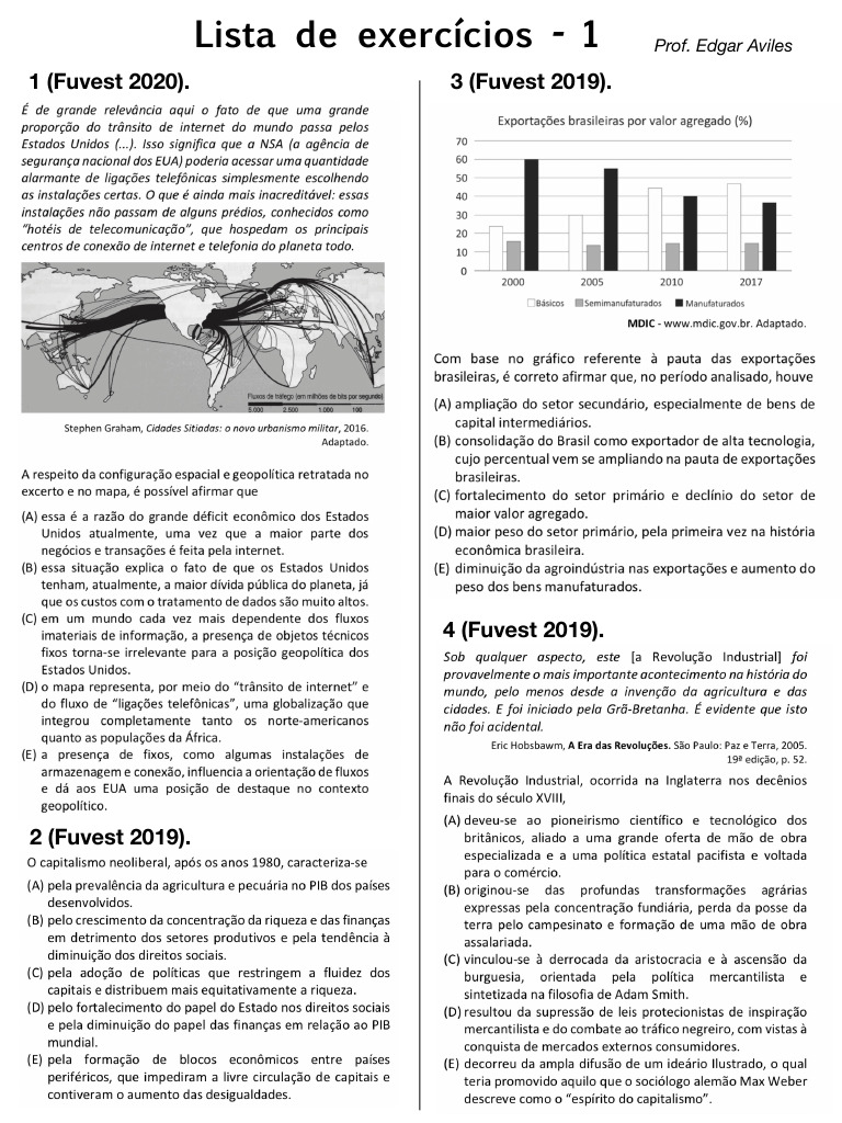 MedEnsina - Lista de Exercícios 1 | PDF