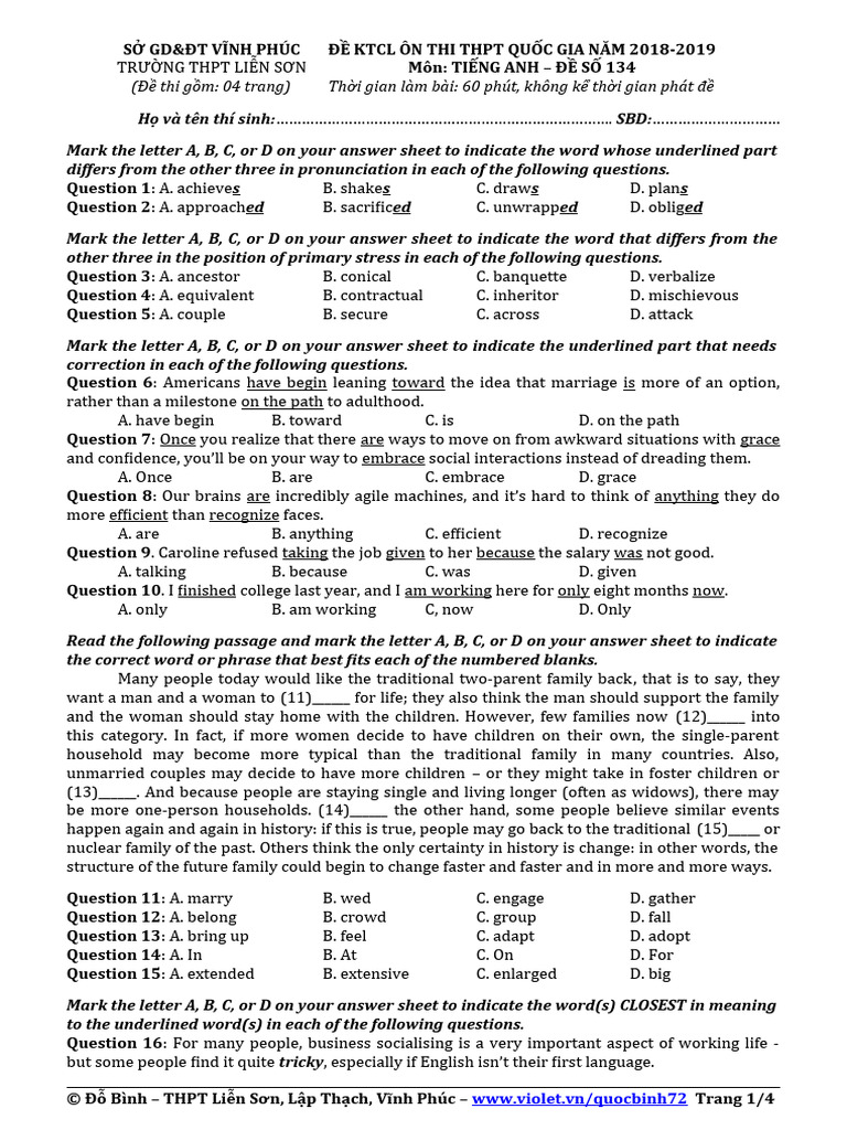 Mock Test 134 | PDF | Communication | Silence