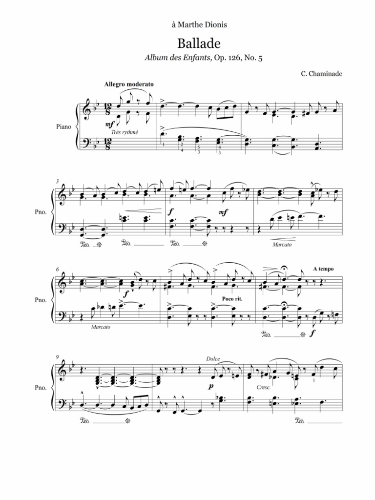 Chaminade - Op 126 - 05, Ballade | PDF