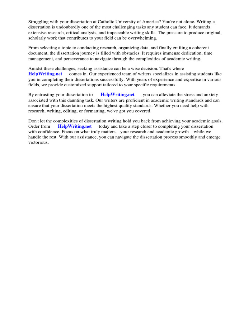 Dissertation Catholic University of America | PDF | Thesis | Doctor Of Philosophy