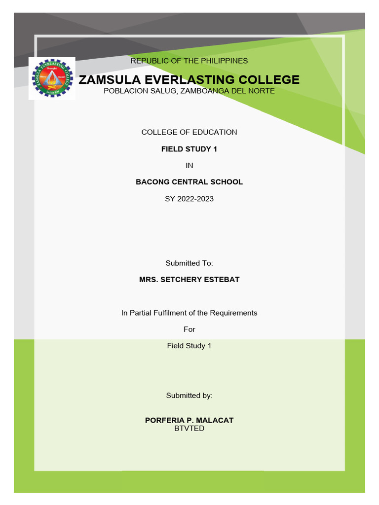 Final FS 1 Portfolio | PDF | Classroom | Learning