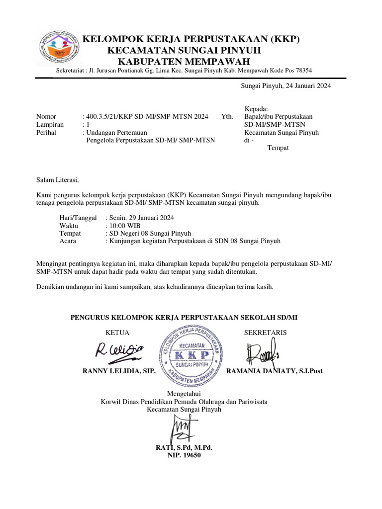 Undangan KKP Sekecamatan SP 2024 | PDF