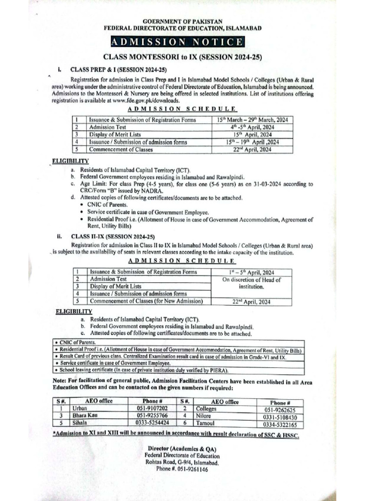 Admission Notification | PDF