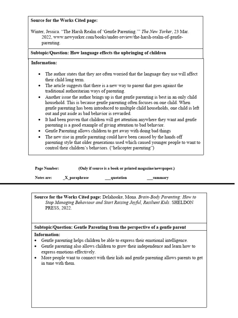 note-taking template[1] (1) (1) (1) | PDF | Parenting | Family