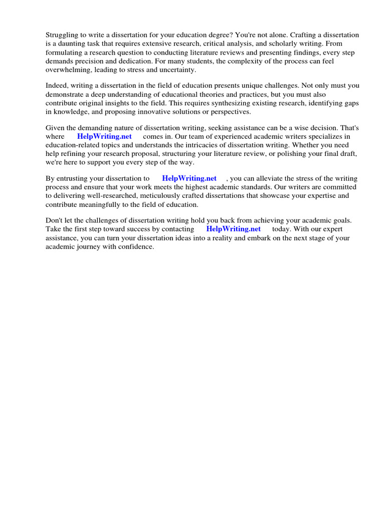 Dissertation Ideas For Education Degree | PDF | Thesis | Doctor Of ...