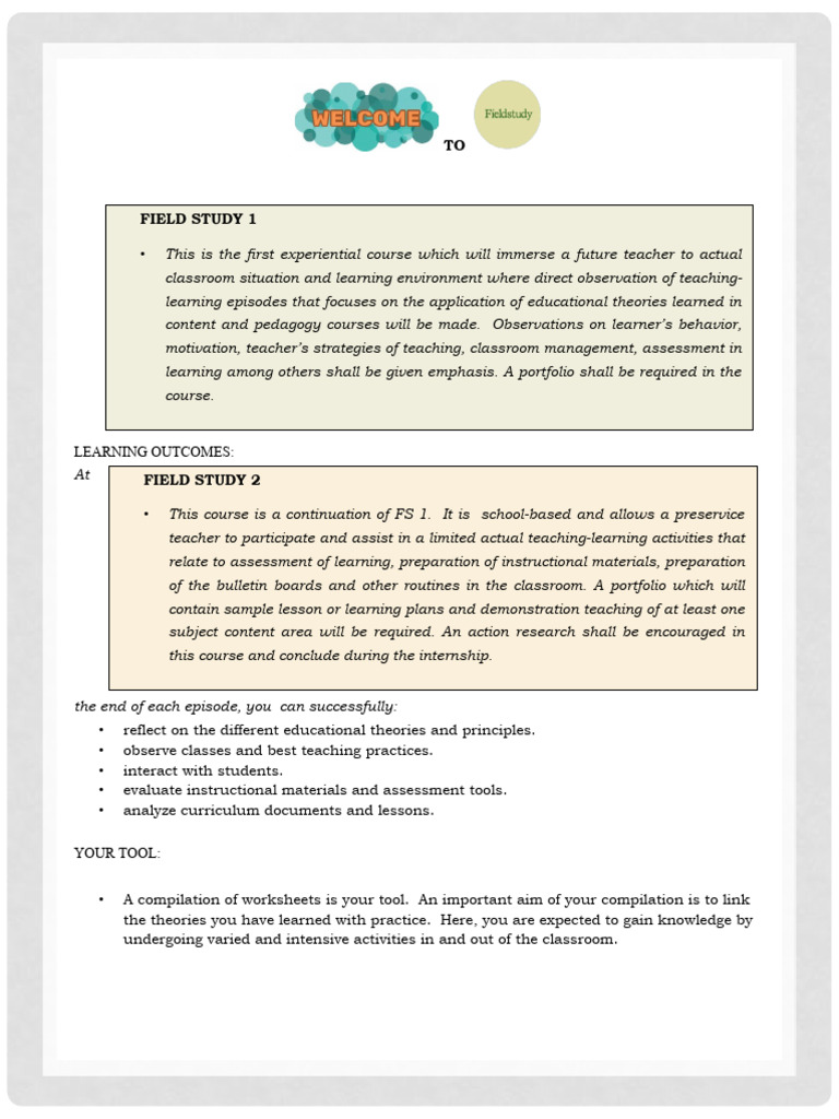 Field Study | PDF | Educational Assessment | Learning