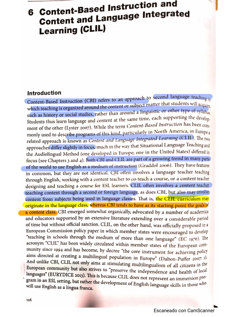 Chapter 6- CLIL | PDF