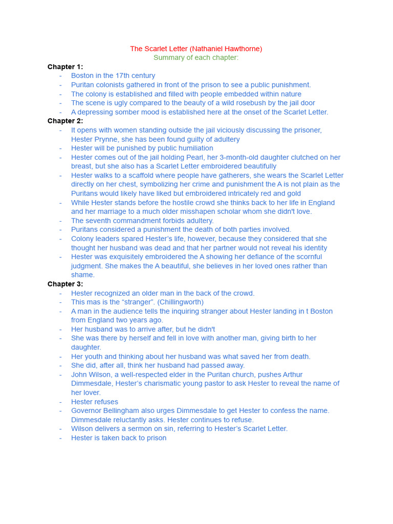 Scarlett Letter Notes | PDF | The Scarlet Letter