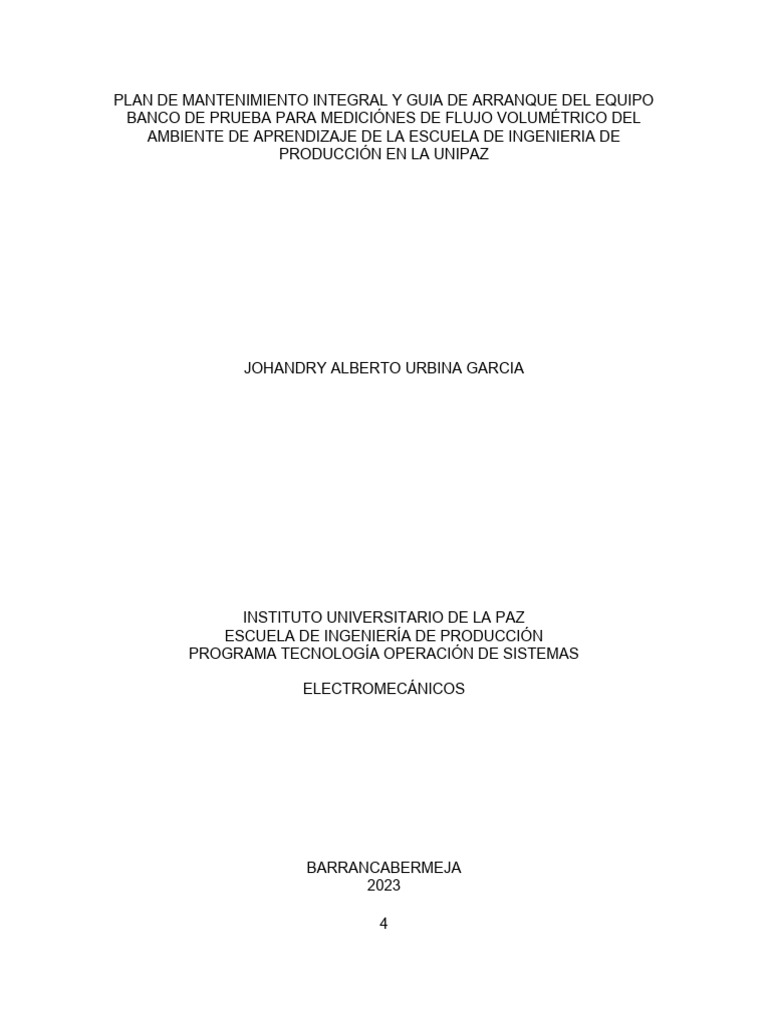 V4 Correccion de Anteproyecto Johandry U Garcia | PDF | Medición | Ingeniería de confiabilidad