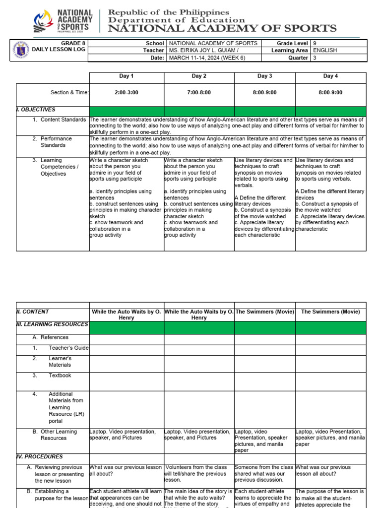 DLL Eng9 3RD QRT 6WK | PDF | Learning | Cognition