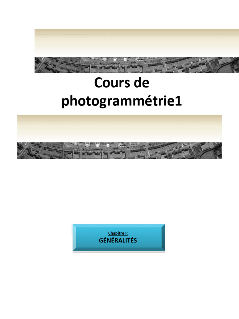 Cours de Photogrammétrie et Applications | PDF | Objectif ...