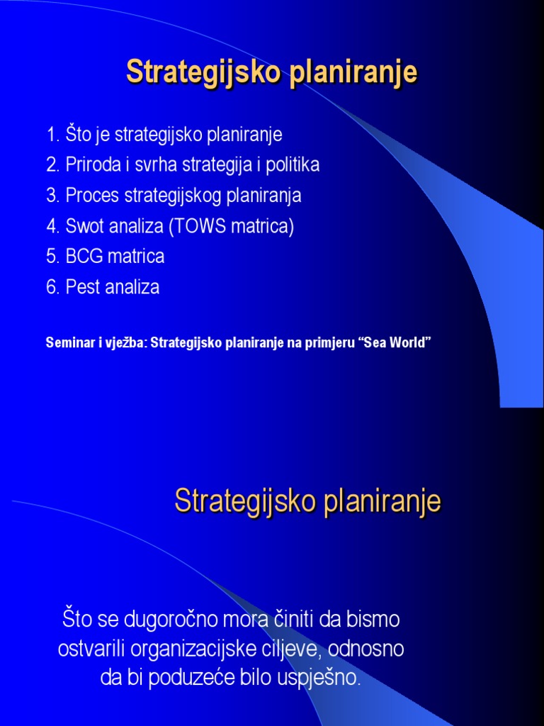3 Strategijsko Planiranje | PDF
