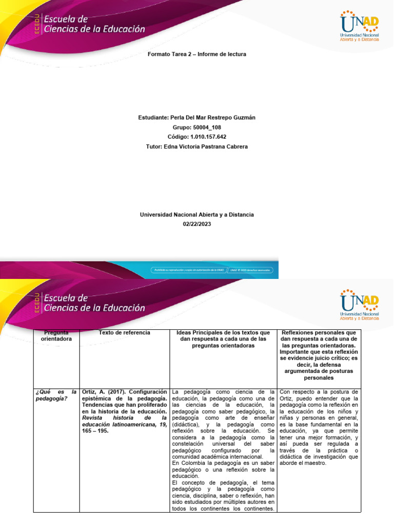 Formato Tarea 2 | PDF | Pedagogía | Science