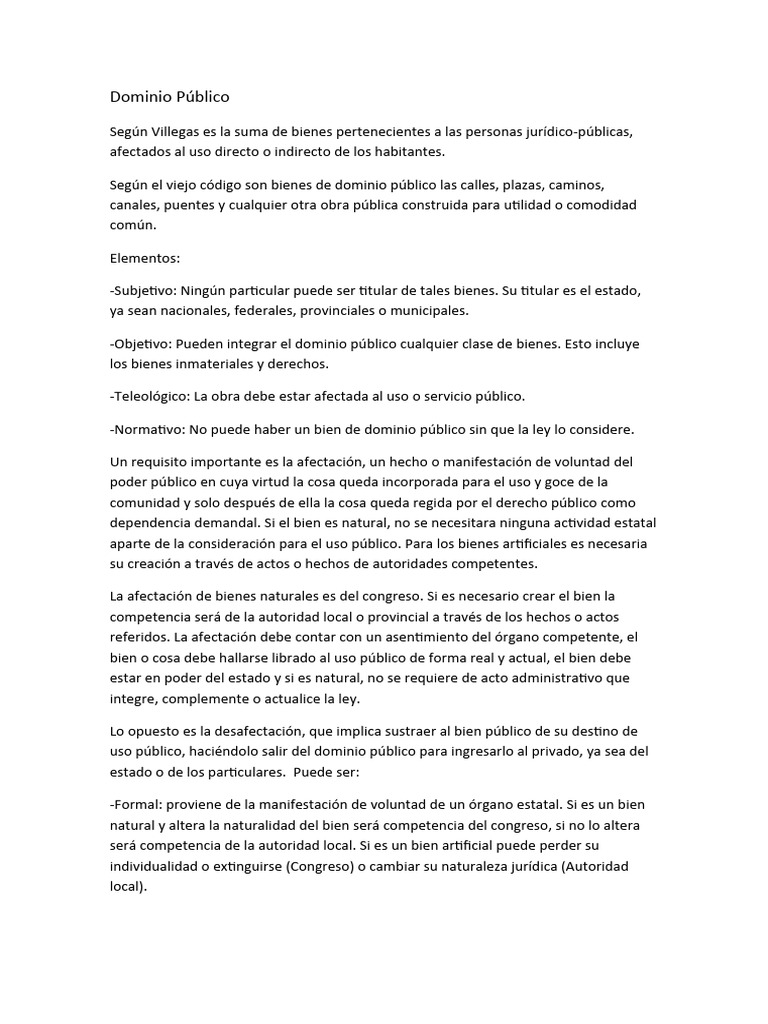 Conceptos Clave del Dominio Público | PDF | Propiedad | Bienes