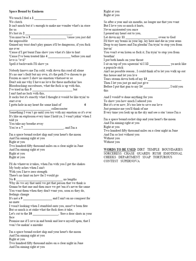 Space Bound Eminem | PDF