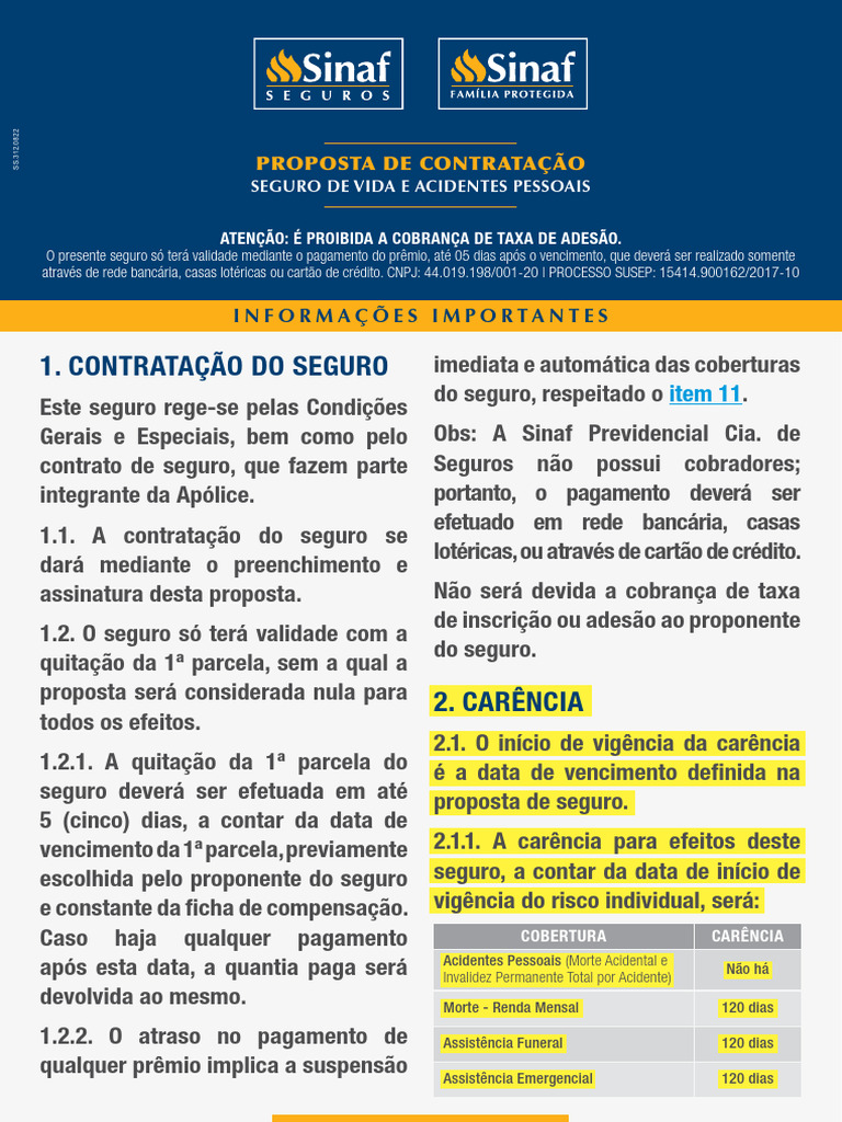 SINAF_INFO_IMPORTANTES_SITE | PDF | Seguro | Indenização