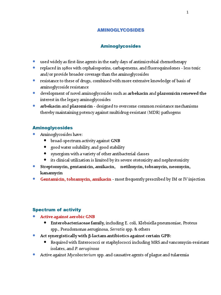 Pharma URO Aminoglycosides | PDF | Biochemistry | Chemistry
