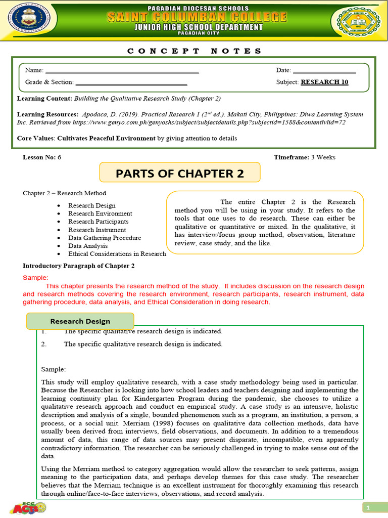 Lesson No 6 - Chapter 2 - Quali | PDF | Methodology | Qualitative Research