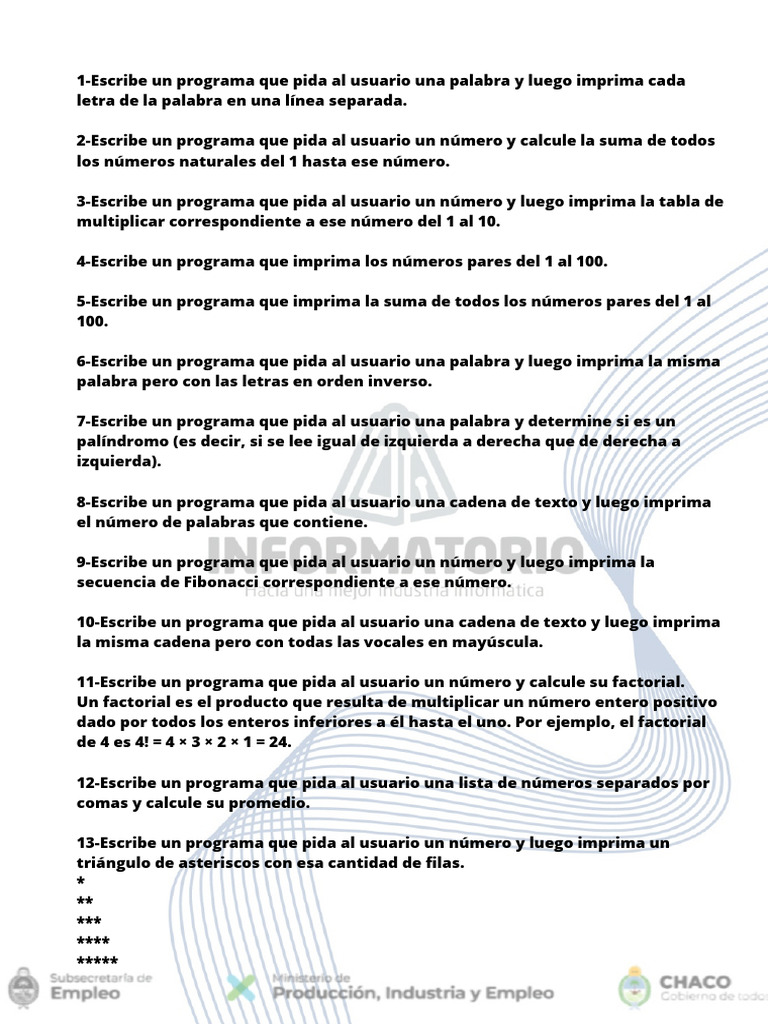 Ejercicios - Estructuras de Control Loops | PDF | Multiplicación ...