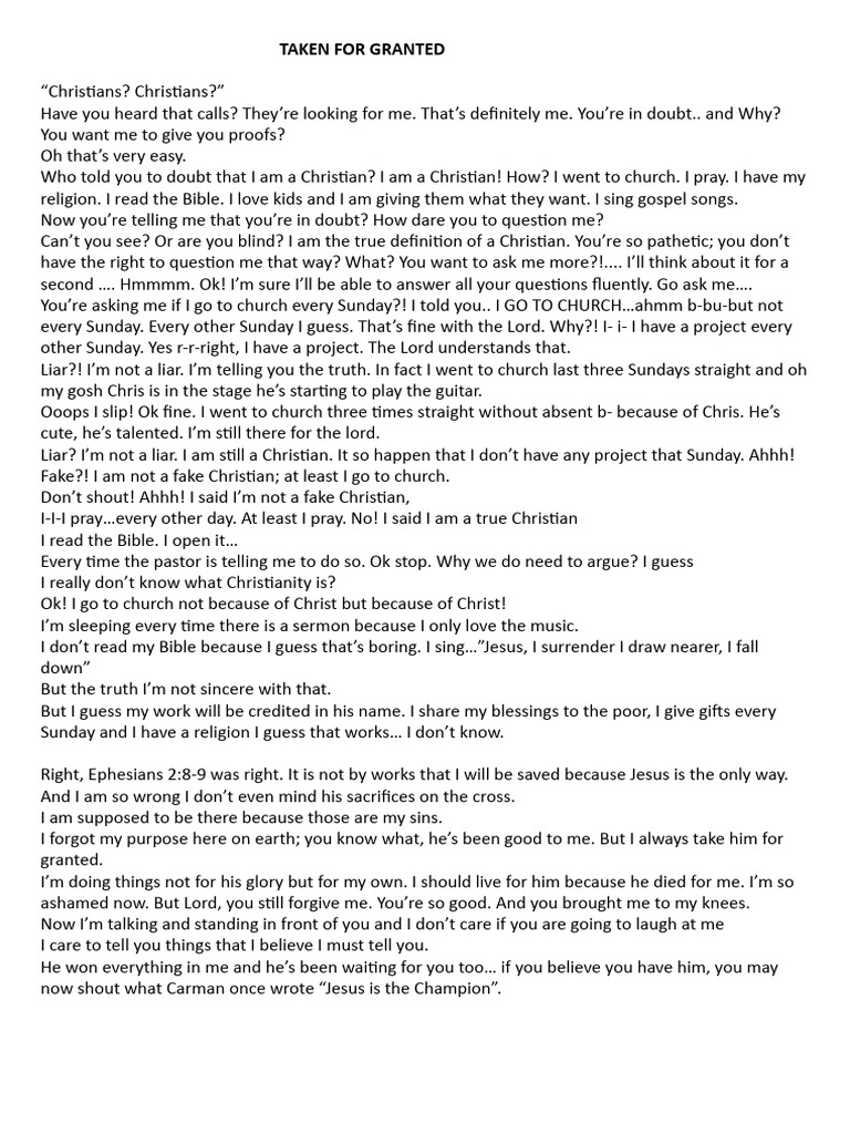 Declamation Piece | PDF | Jesus | Christian Belief And Doctrine