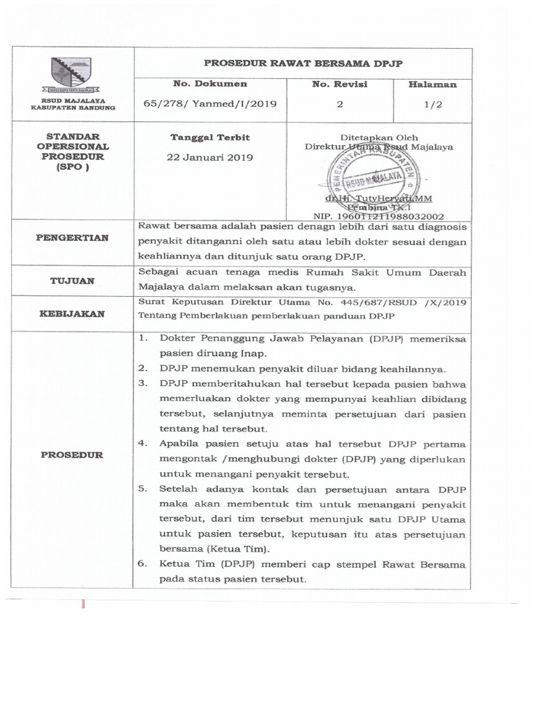 18.SPO Rawat Bersama DPJP | PDF