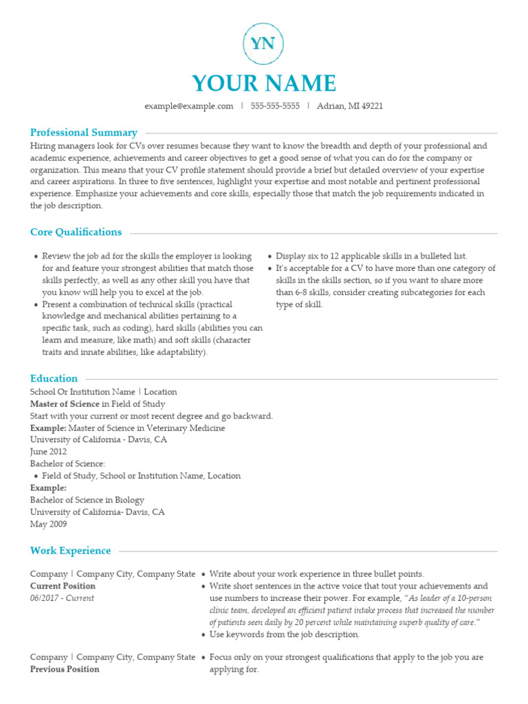 CV Free Template Timeless | PDF | Thesis | Résumé