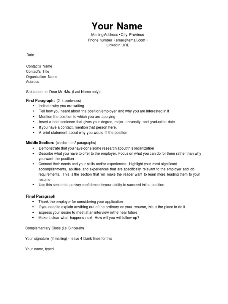 Cover Letter Template | PDF