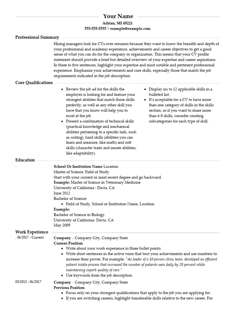 CV Free Template Understated | PDF | Thesis | Résumé