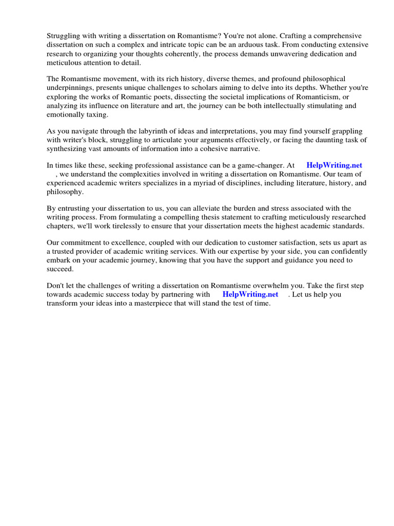 Dissertation Romantisme Introduction | PDF