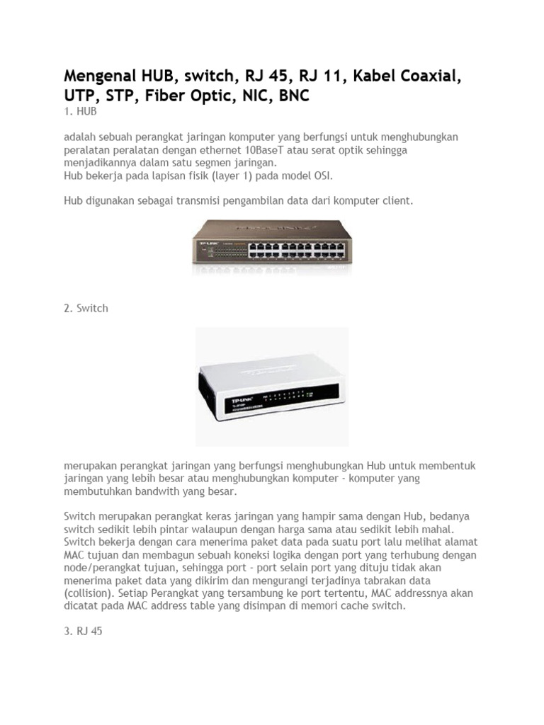 Komponen Ethernet Lan | PDF