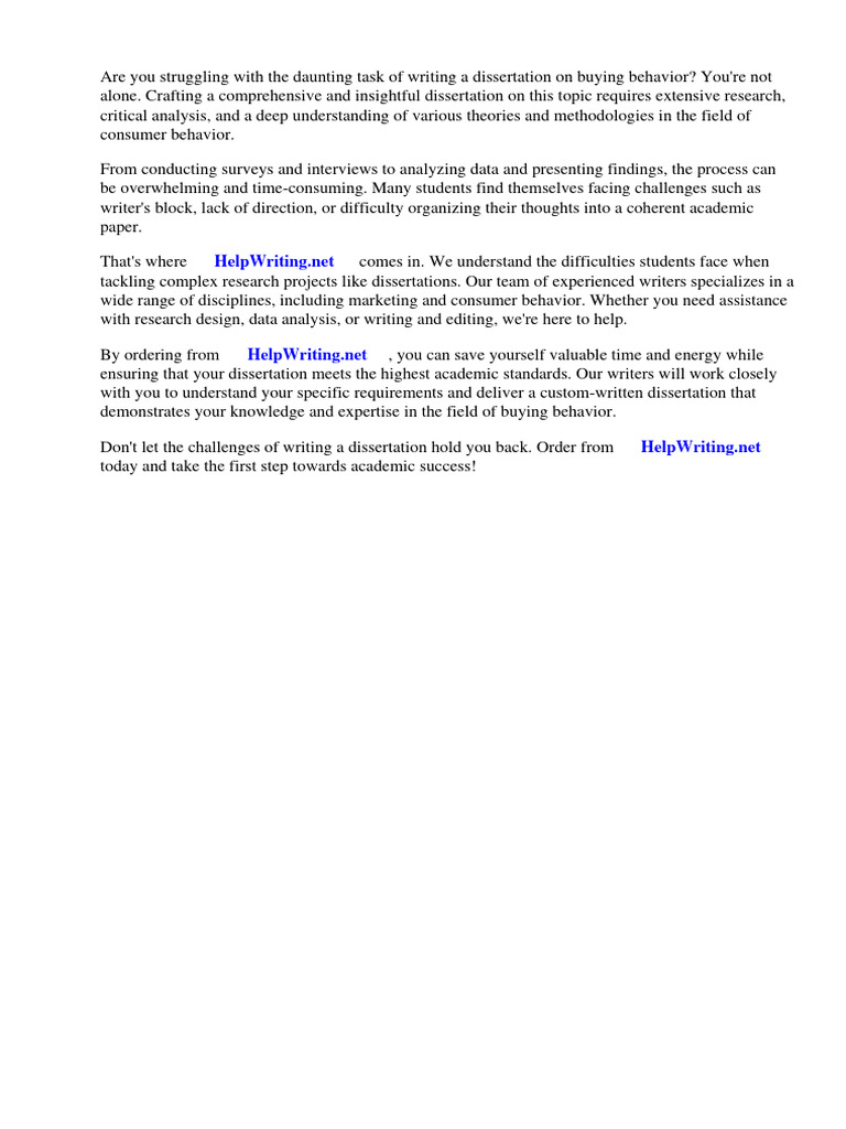 Buying Behaviour Dissertation | PDF | Consumer Behaviour | Brand
