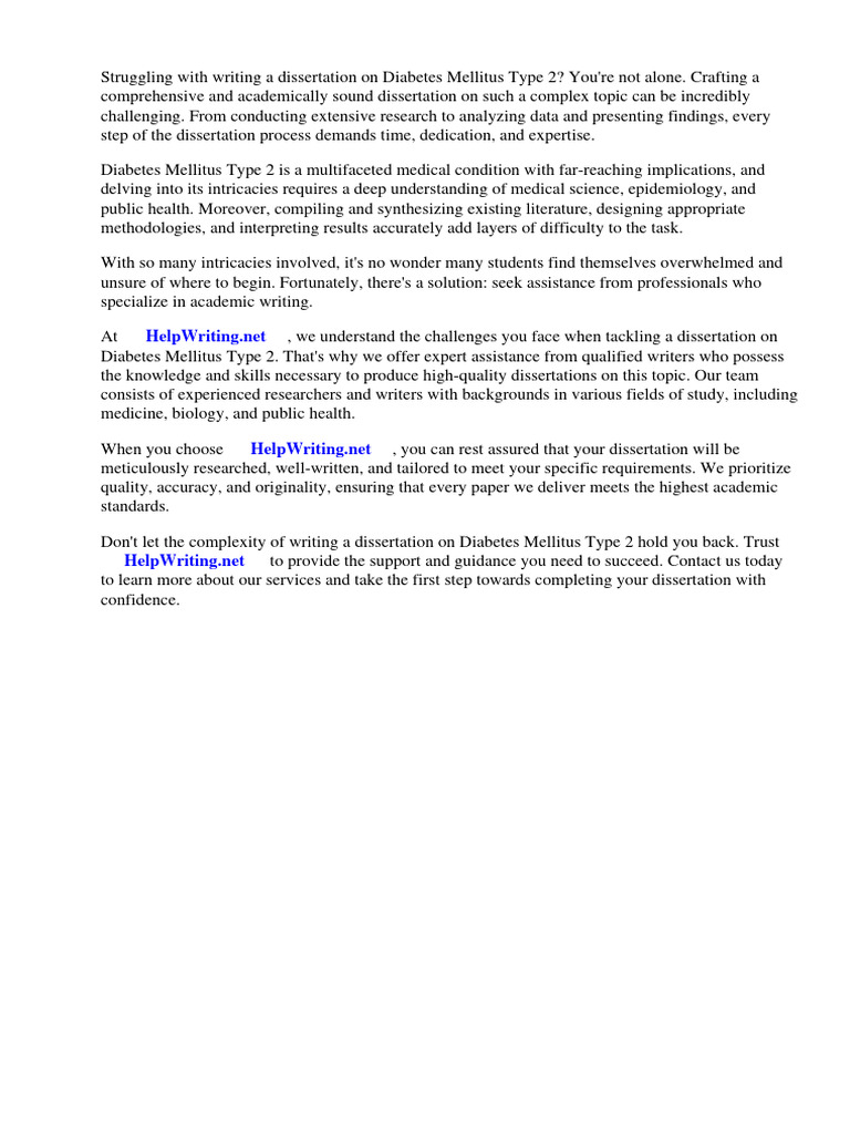 Dissertation Diabetes Mellitus Type 2 | PDF | Diabetes | Hyperglycemia