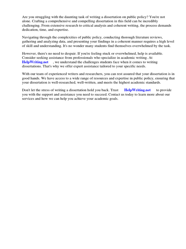 Public Policy Dissertation Examples | PDF | Policy | Policy Analysis
