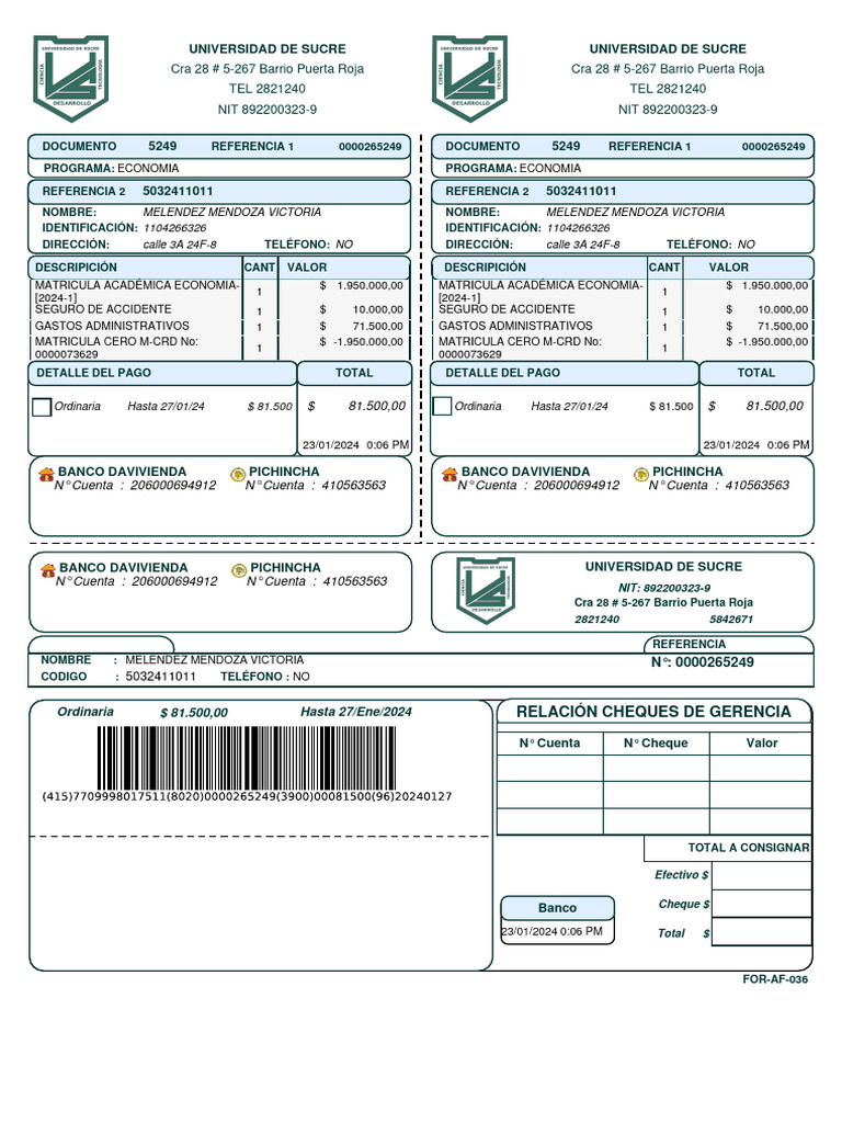 Cra 28 # 5-267 Barrio Puerta Roja TEL 2821240 NIT 892200323-9 Cra 28 # 5-267 Barrio Puerta Roja ...